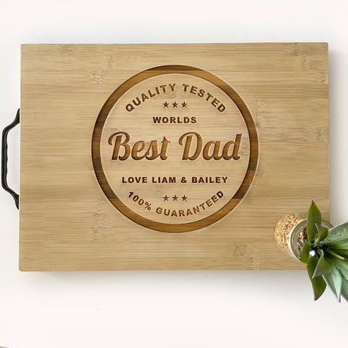Best Dad or Grandpa personalised engraved cutting board – Hello Cool ...