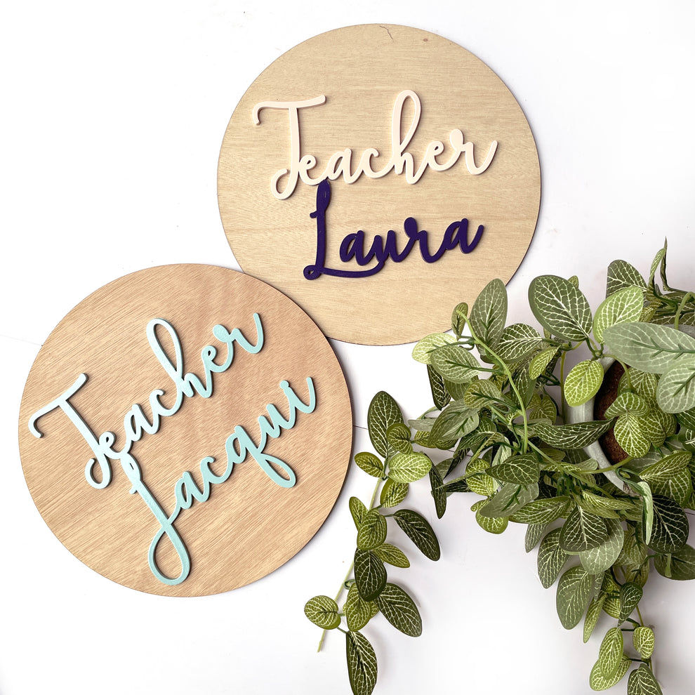 Personalized Teacher Name Desk Sign – Hello Cool Designs